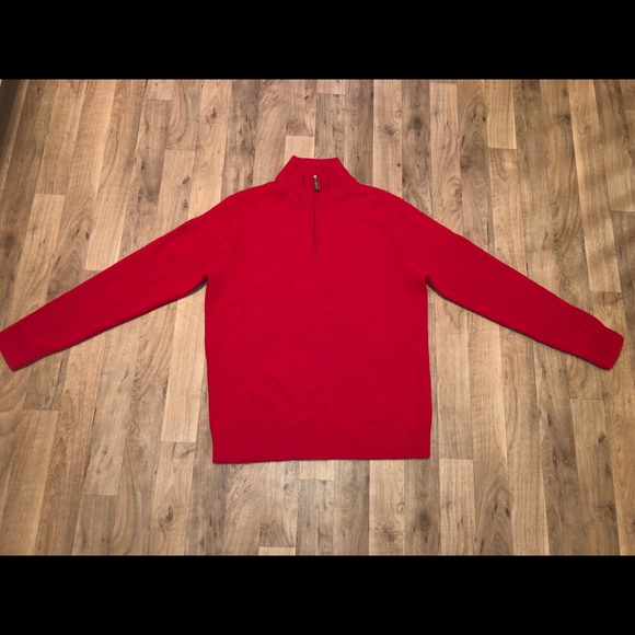 J. Crew | Sweaters | Mens J Crew Quarter Zip Sweater Red | Poshmark